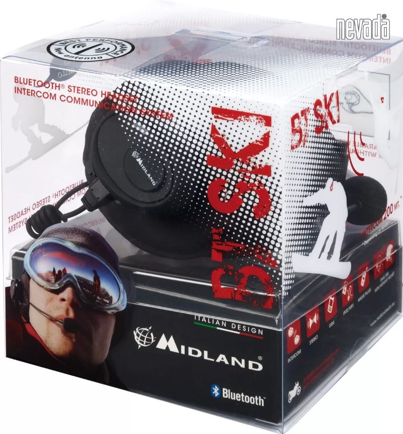 Midland BT Ski intercom med ørevarmere for ski eller sykkel - SafeMC